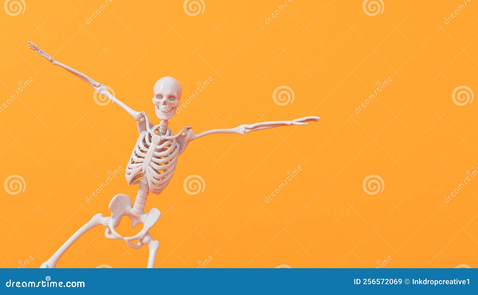 Fun Halloween Dancing Skeleton Character. 3D Rendering Stock ...