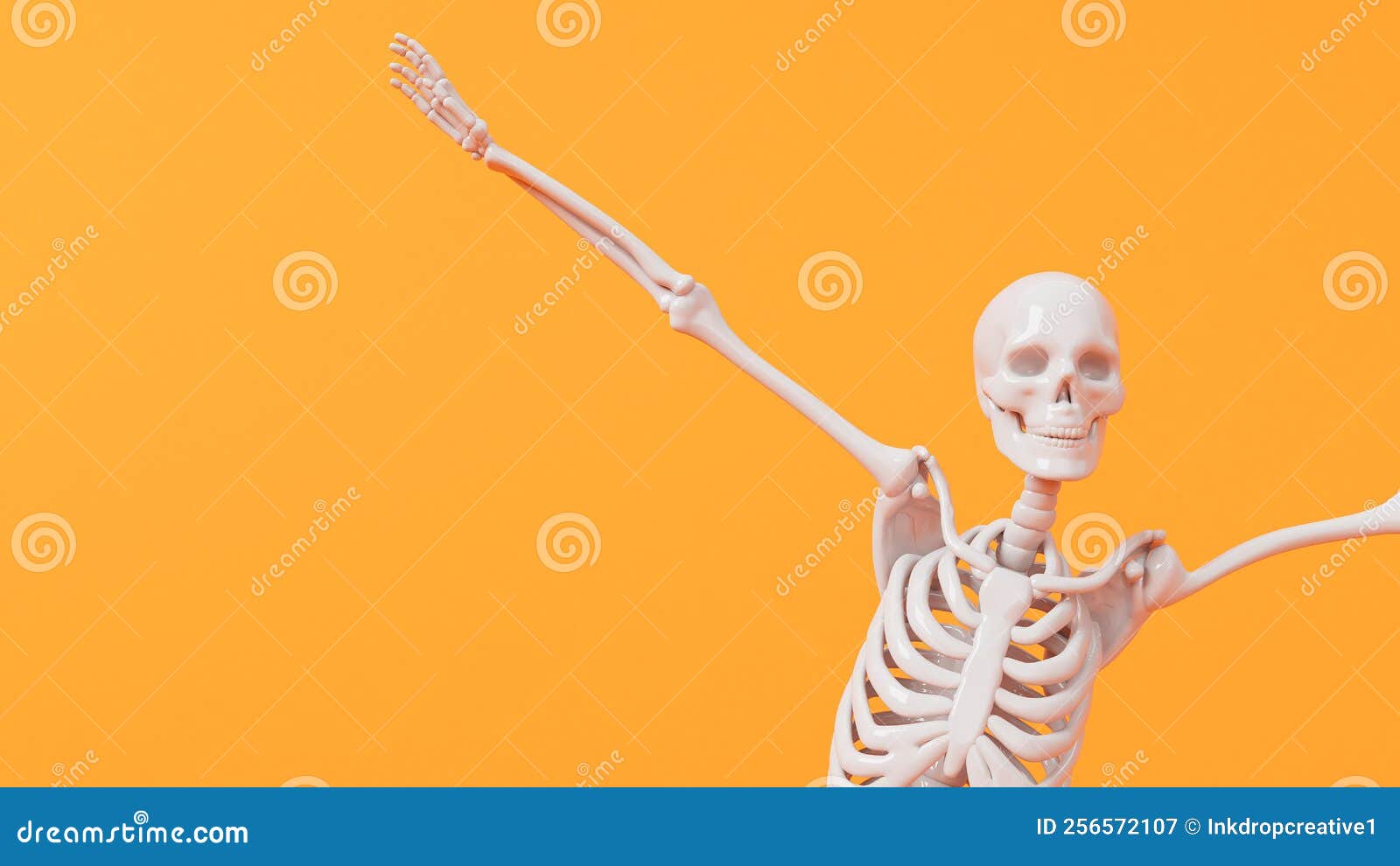 Fun Halloween Dancing Skeleton Character. 3D Rendering Stock ...