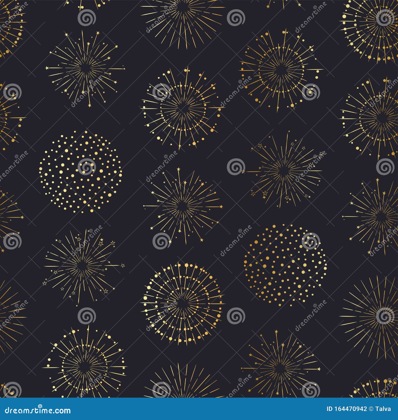 Fun Hand Drawn Doodle Fireworks, Seamless Pattern, Great for Textiles ...