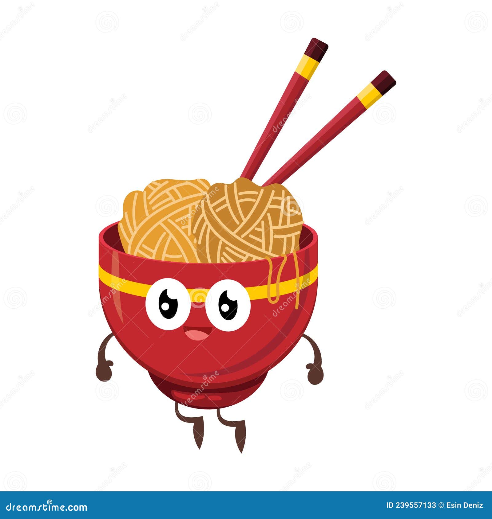 Fun, Happy Noodle Cartoon Illustration Stock Illustration ...