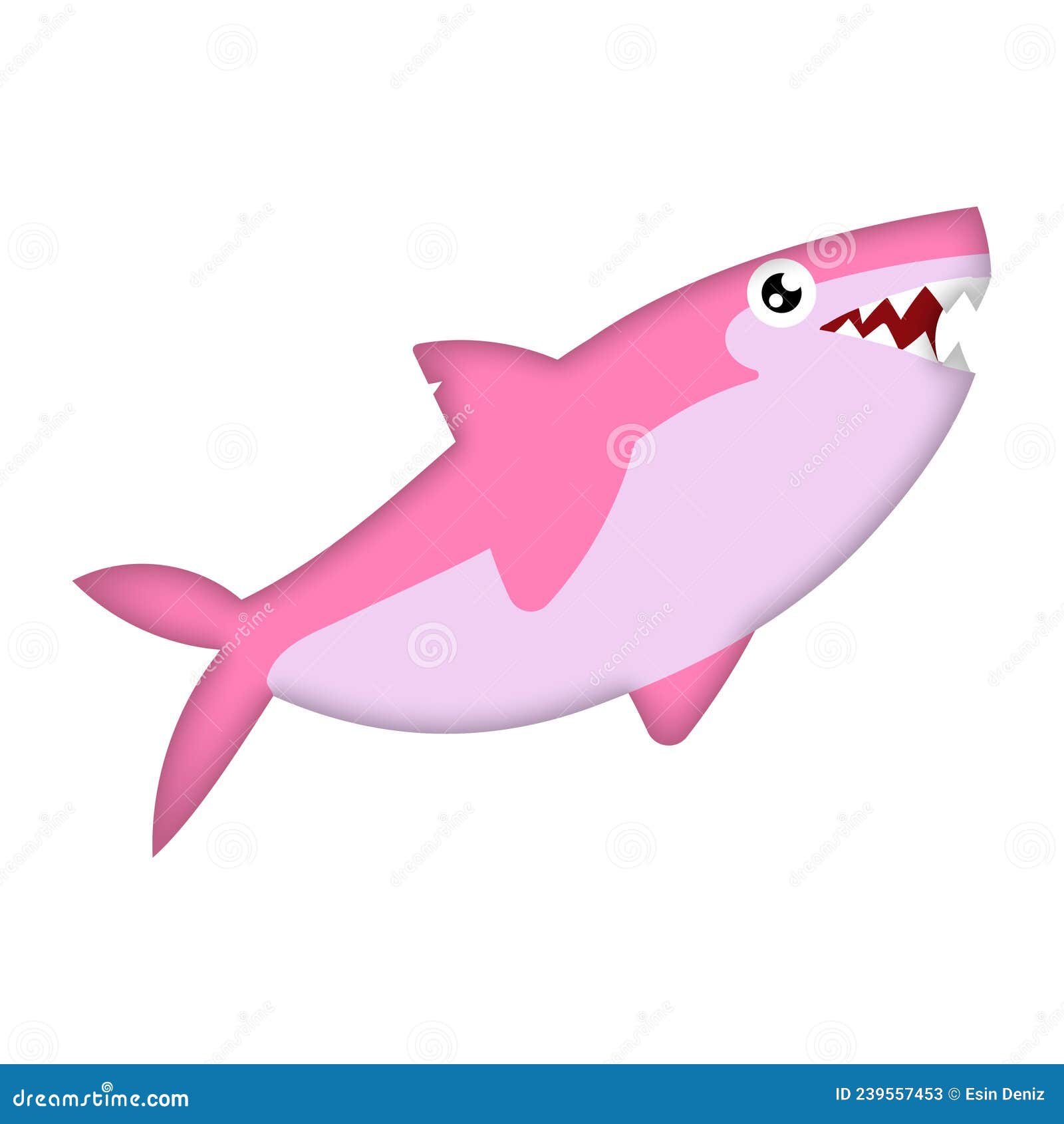 Fun, Happy Shark Cartoon Illustration Stock Illustration - Illustration ...
