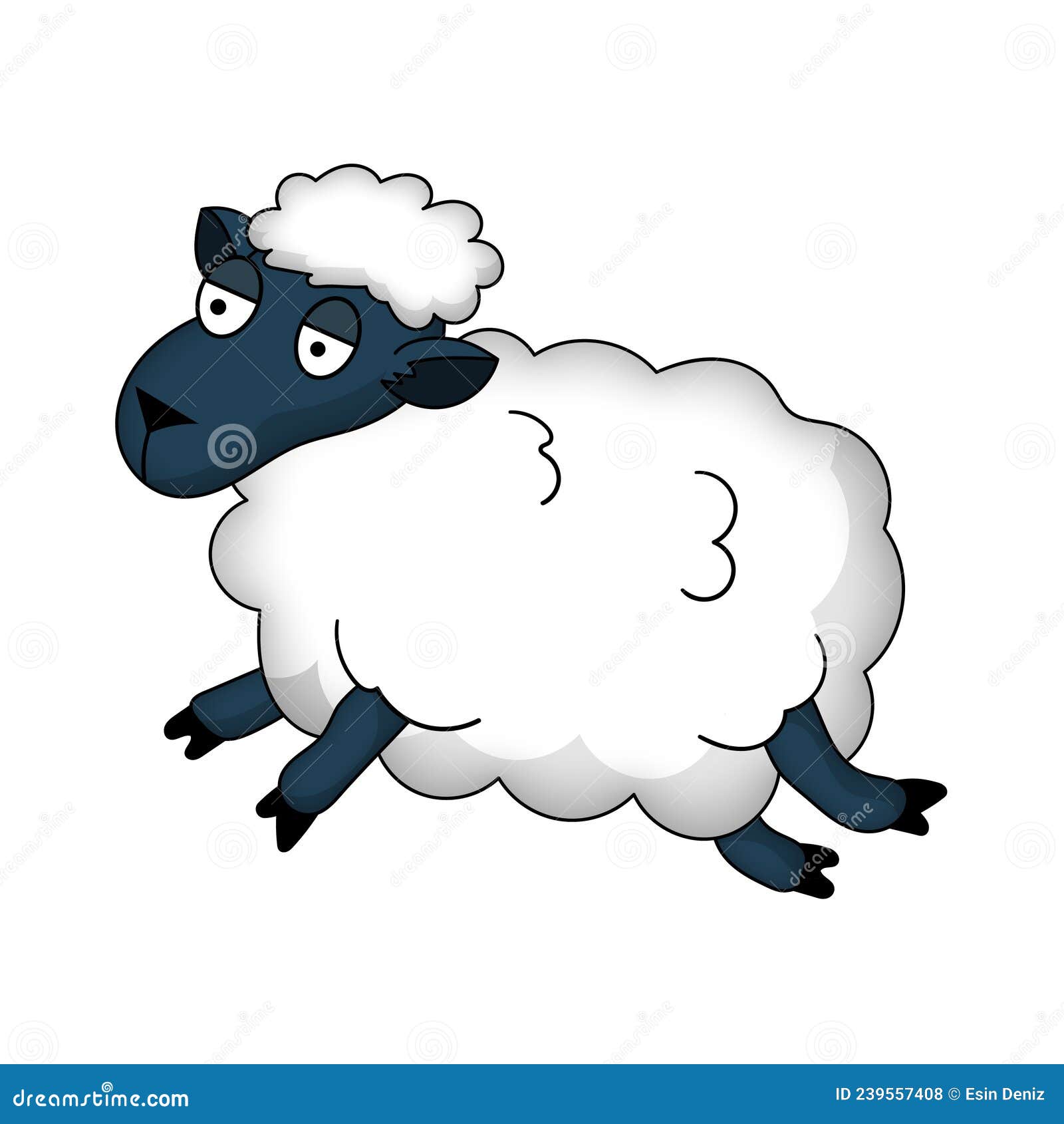 Fun, Happy Sheep Cartoon Illustration Stock Illustration - Illustration ...