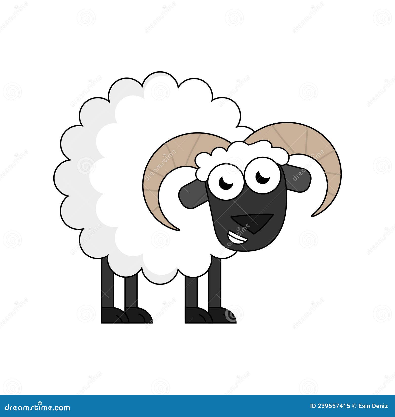 Fun, Happy Sheep Cartoon Illustration Stock Illustration - Illustration ...