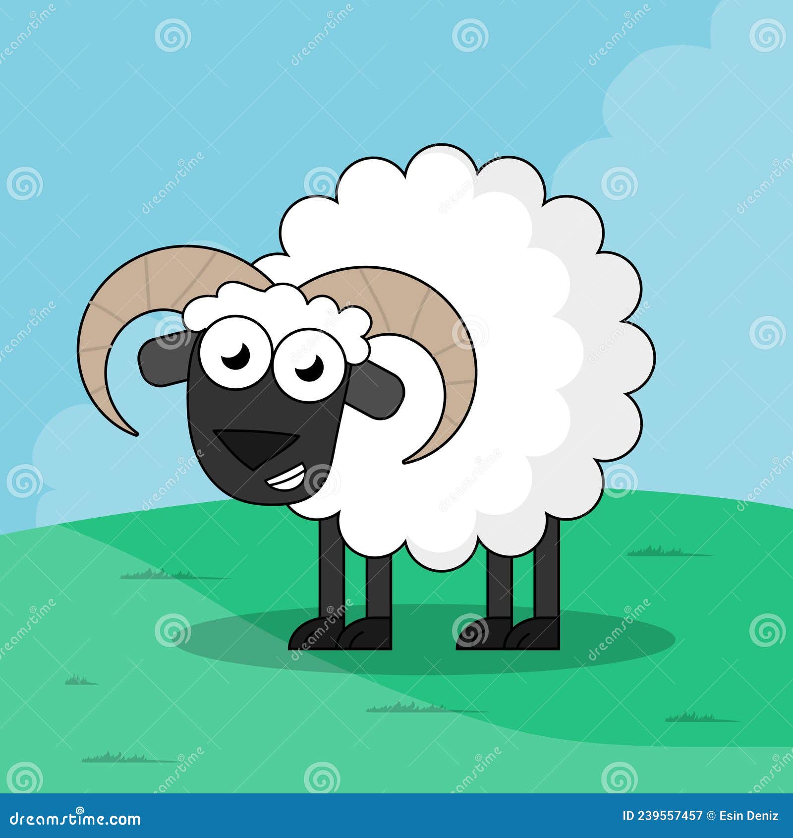 Fun, Happy Sheep Cartoon Illustration Stock Illustration - Illustration ...