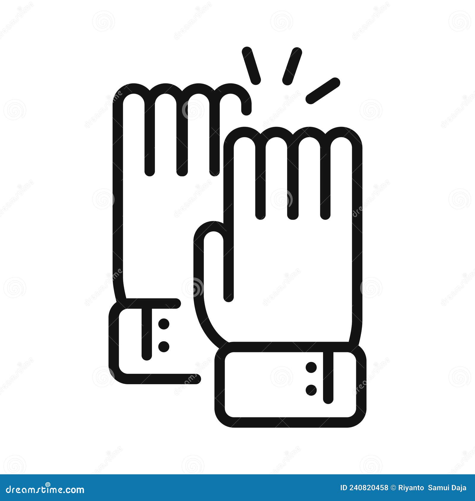 Fun High Five Black and White Icon Illustration Stock Vector ...
