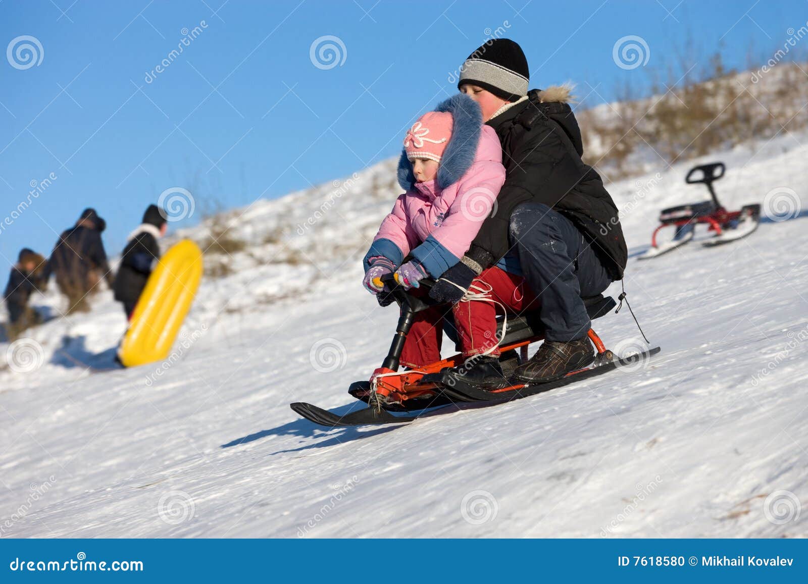 Fun high speed sledding 2 stock photo. Image of speed - 7618580