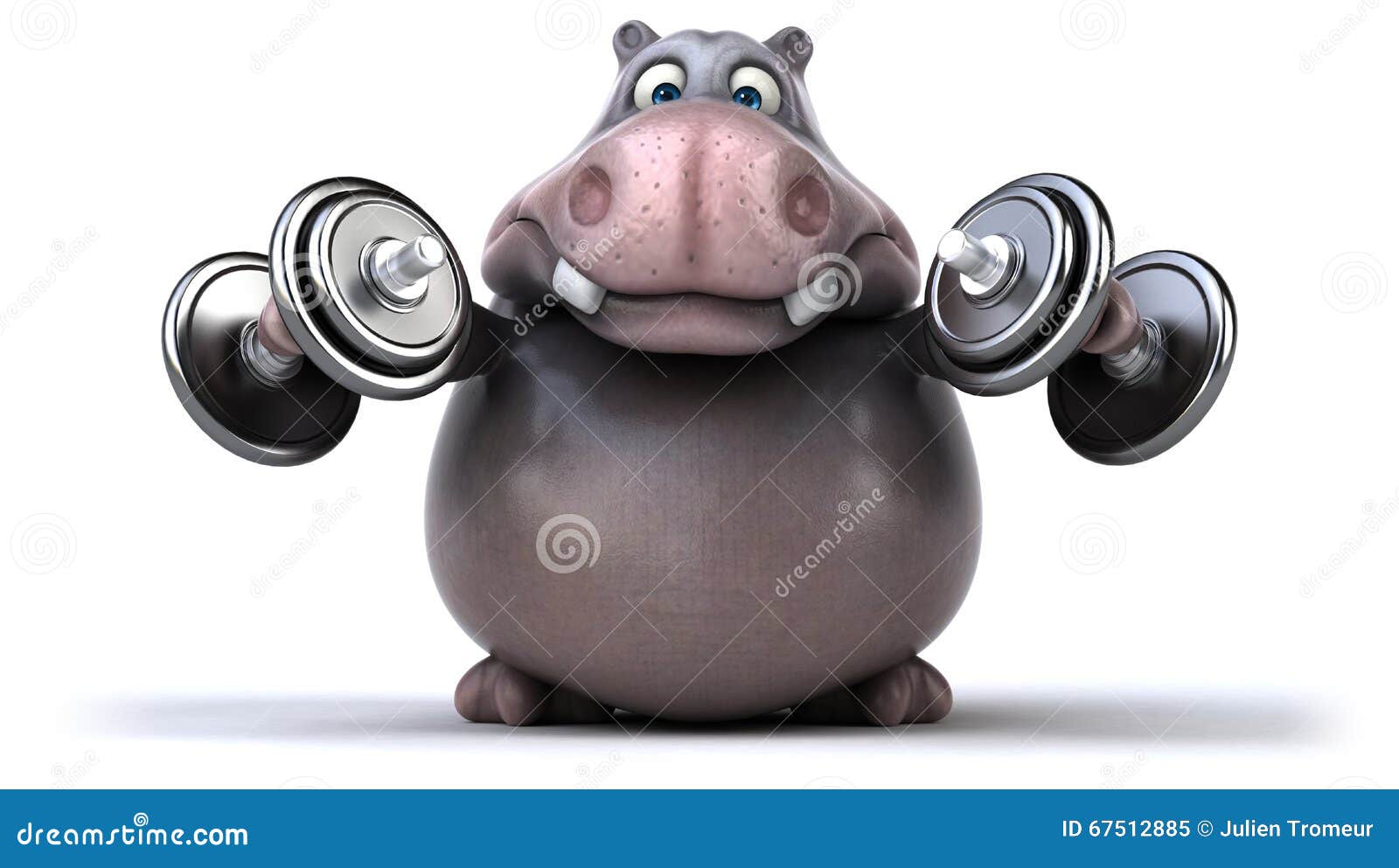 Fun hippo stock illustration. Illustration of training - 67512885