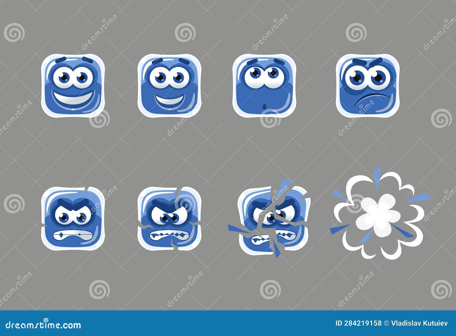 A Fun Ice Cube that Gets Angry and Explodes. Ready for Animation ...
