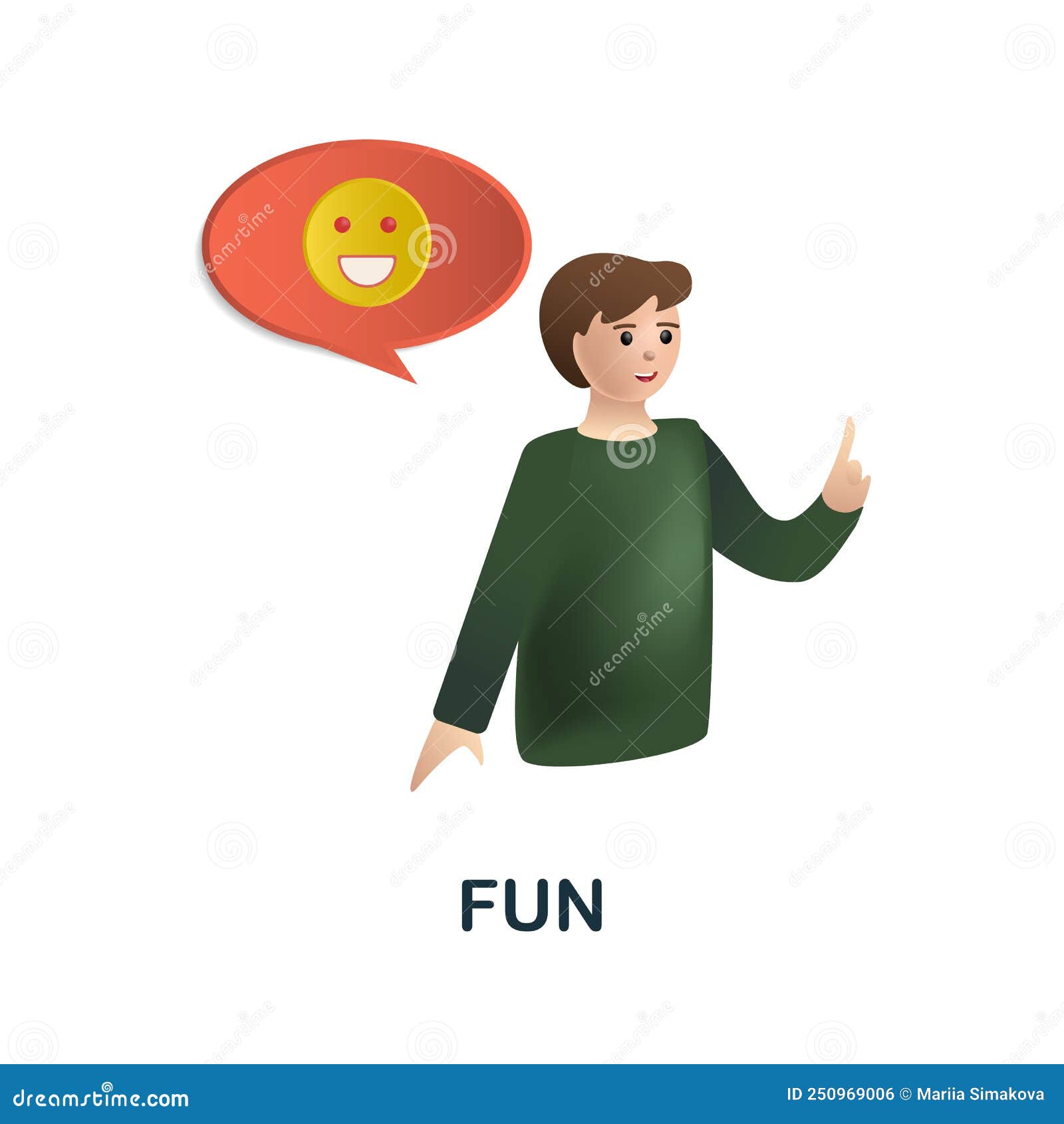 Fun Icon in 3d. Colored Illustration from Core Values Collection Stock ...