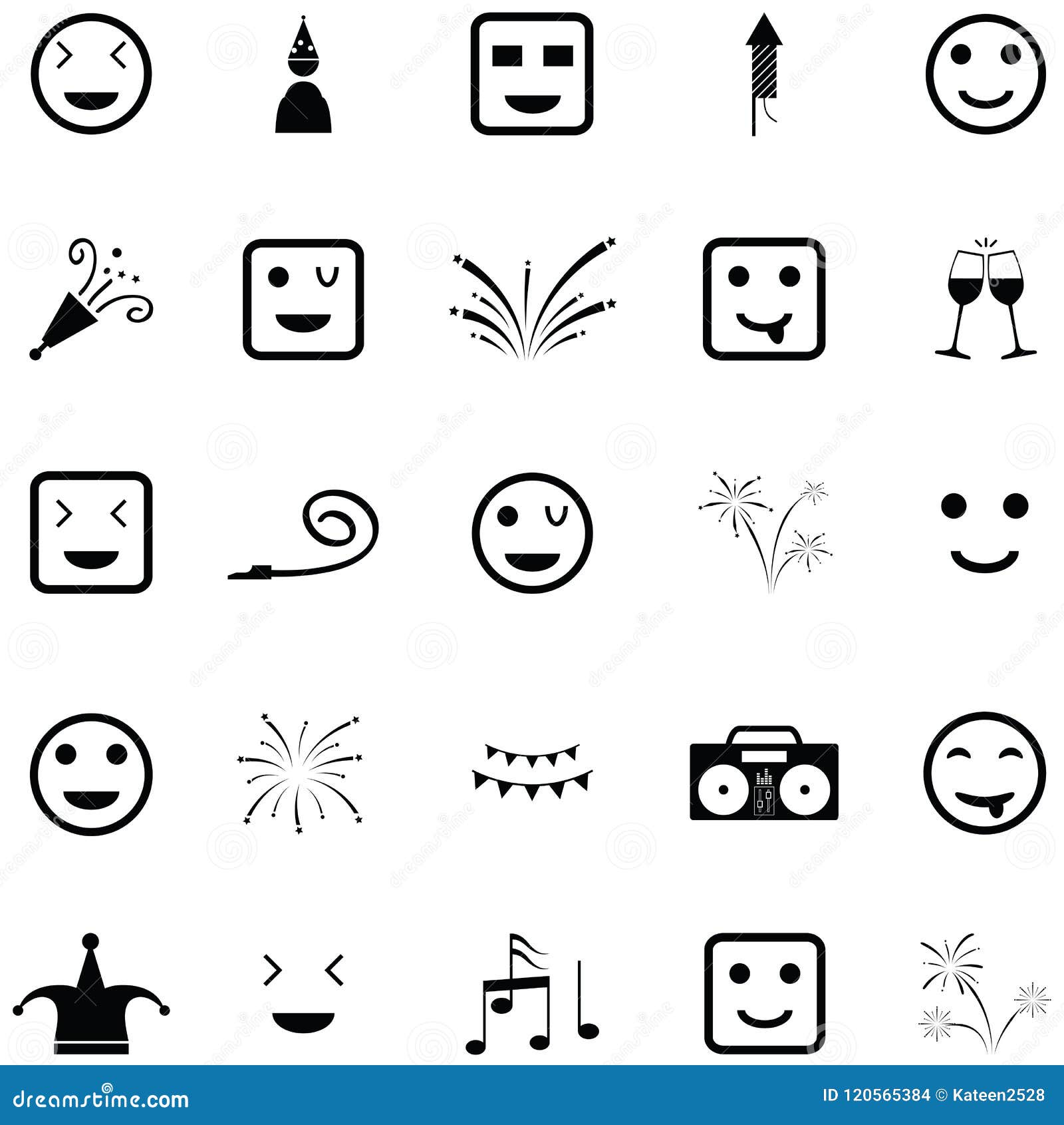 Fun icon set stock vector. Illustration of festival - 120565384