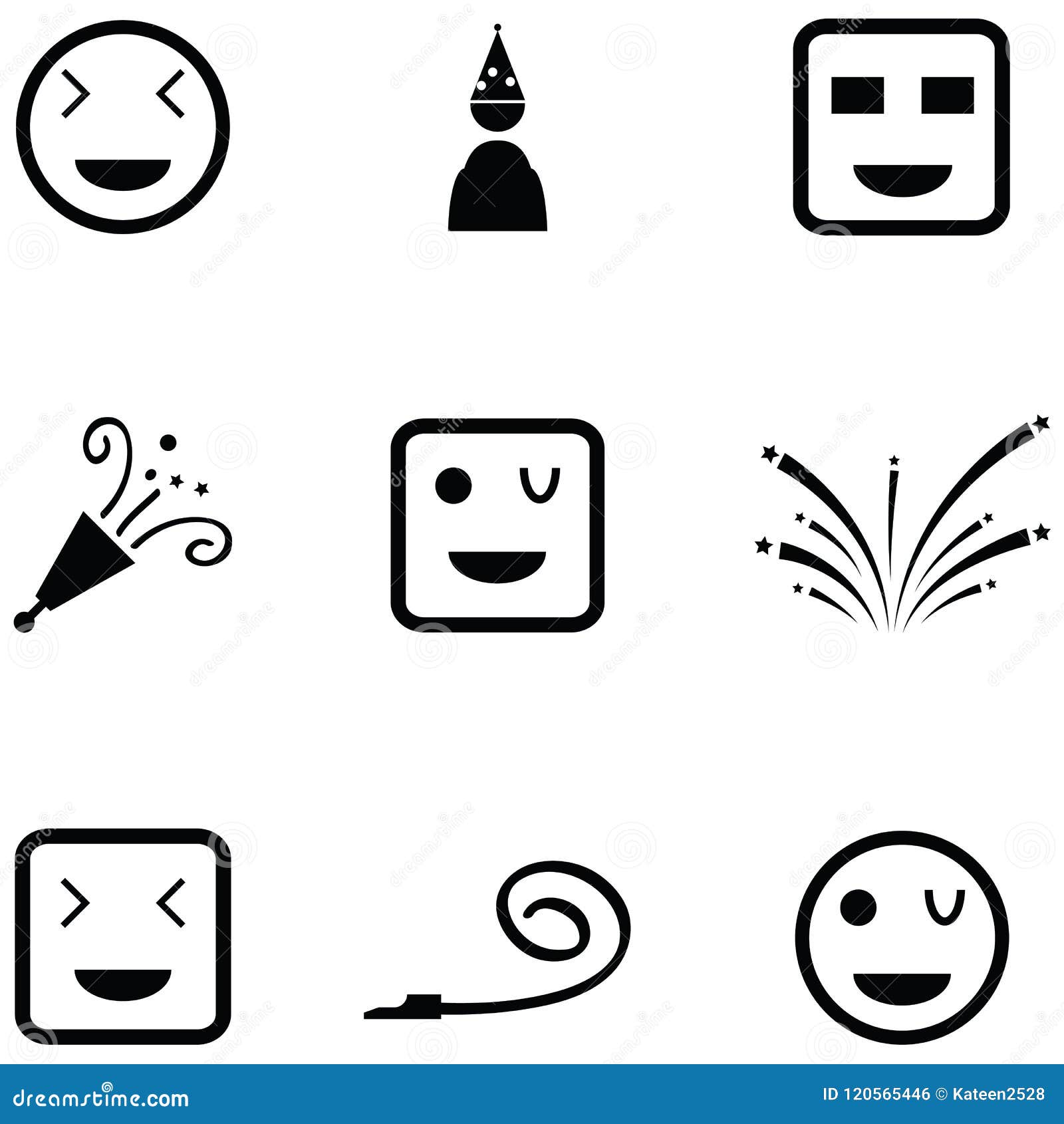 Fun icon set stock vector. Illustration of birthday - 120565446