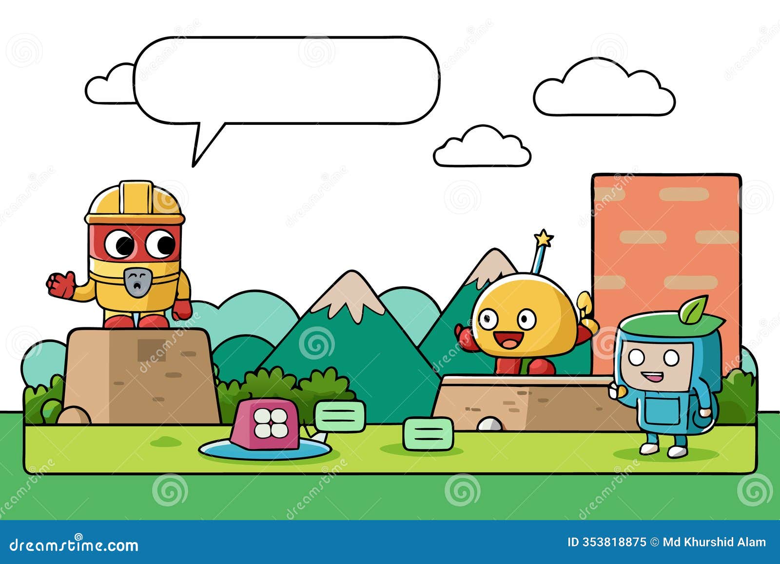 Fun and Interactive Cartoon Characters in Outdoor Settings, Ideal for ...