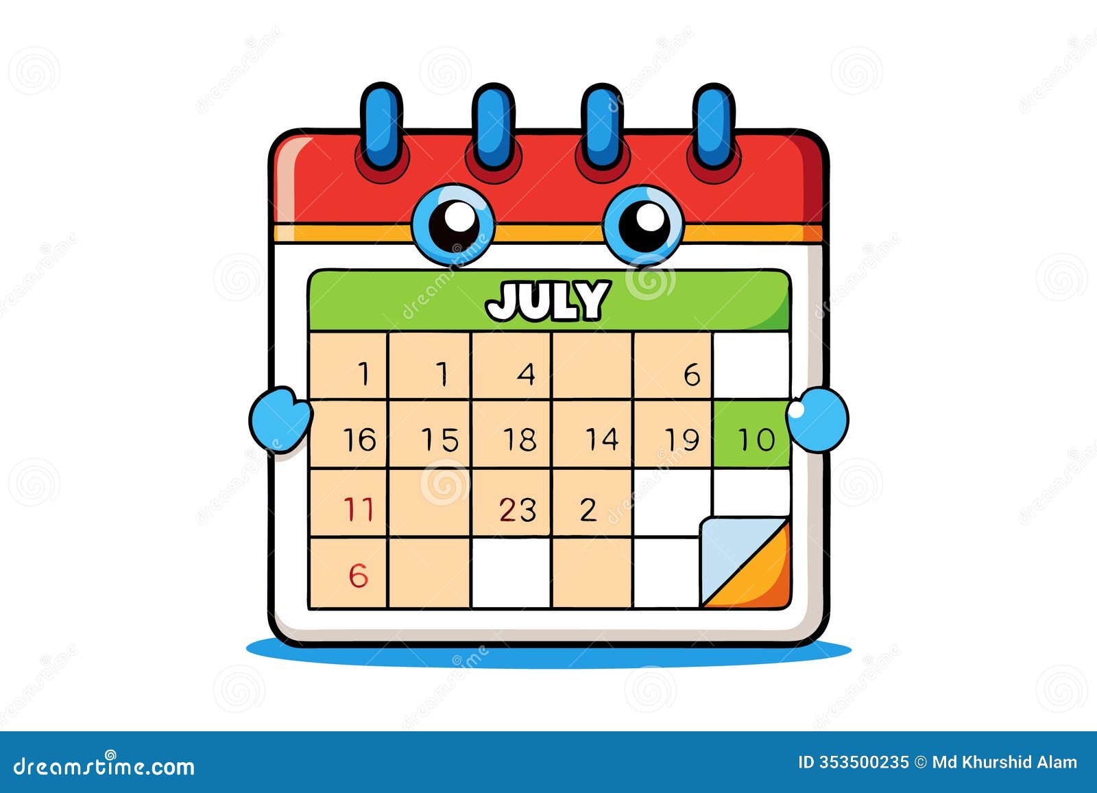 Fun and Interactive July Calendar Featuring a Cartoon Boy Flipping a ...