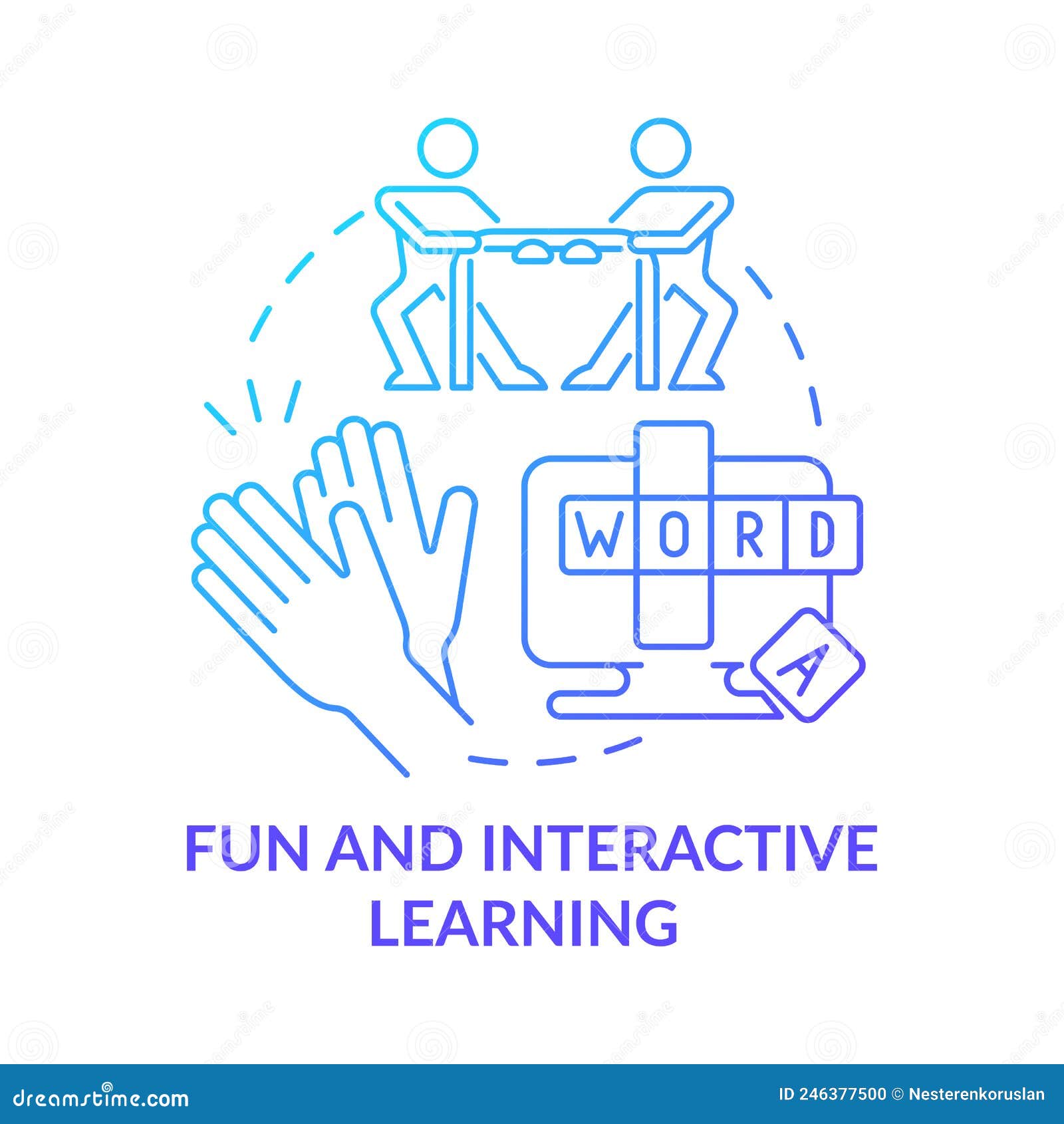Fun and Interactive Learning Blue Gradient Concept Icon Stock Vector ...