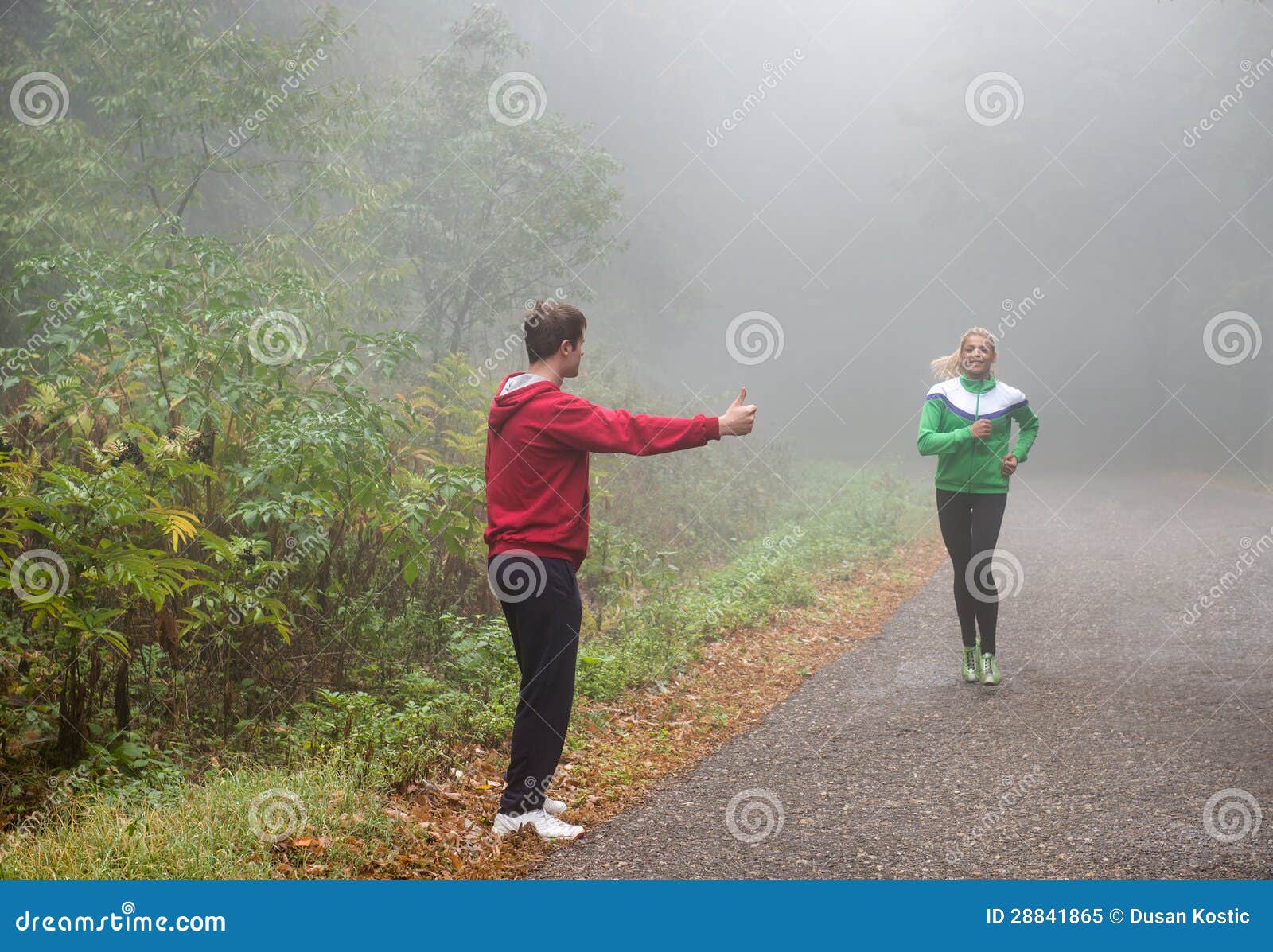 Fun jogging stock image. Image of pursuit, healthy, mist - 28841865