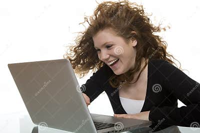 Fun and Joy with Computer and the Internet Stock Image - Image of ...
