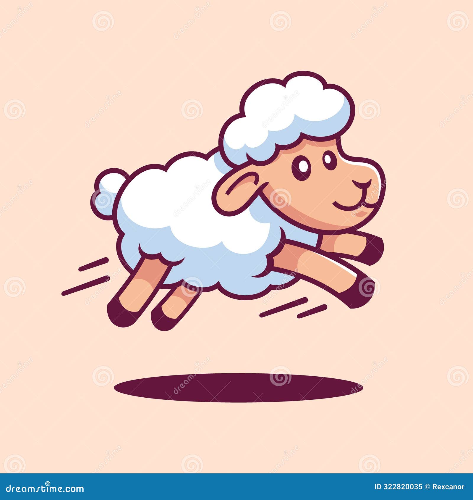 Fun Jumping Sheep Cartoon Illustration Stock Vector - Illustration of ...