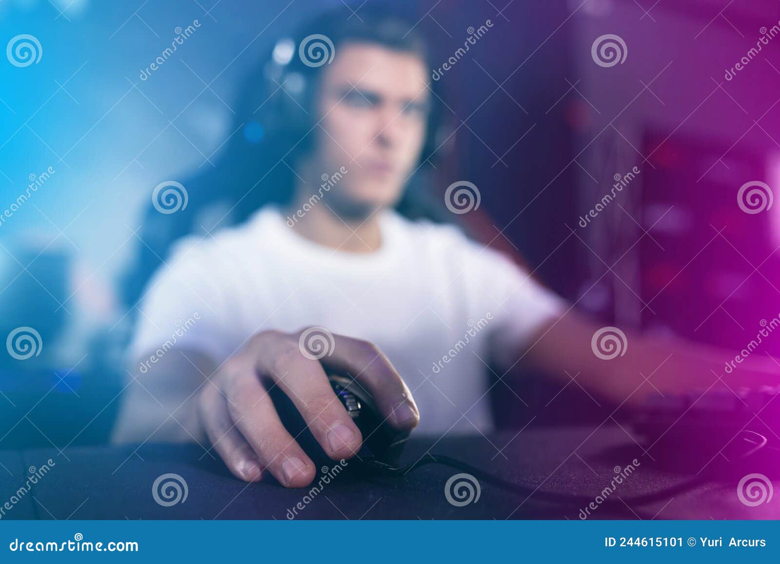 For Fun, Just Press Start. Shot of a Young Man Playing Computer Games ...