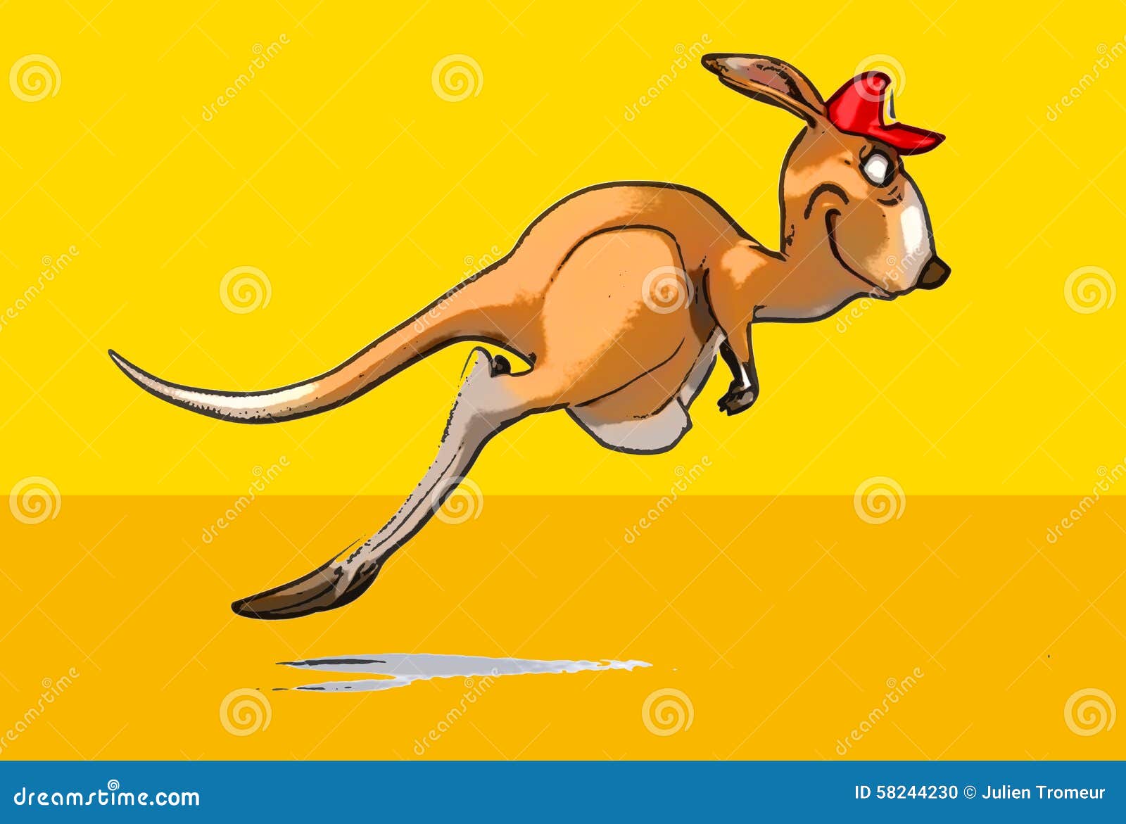 Fun kangaroo stock illustration. Illustration of standing - 58244230