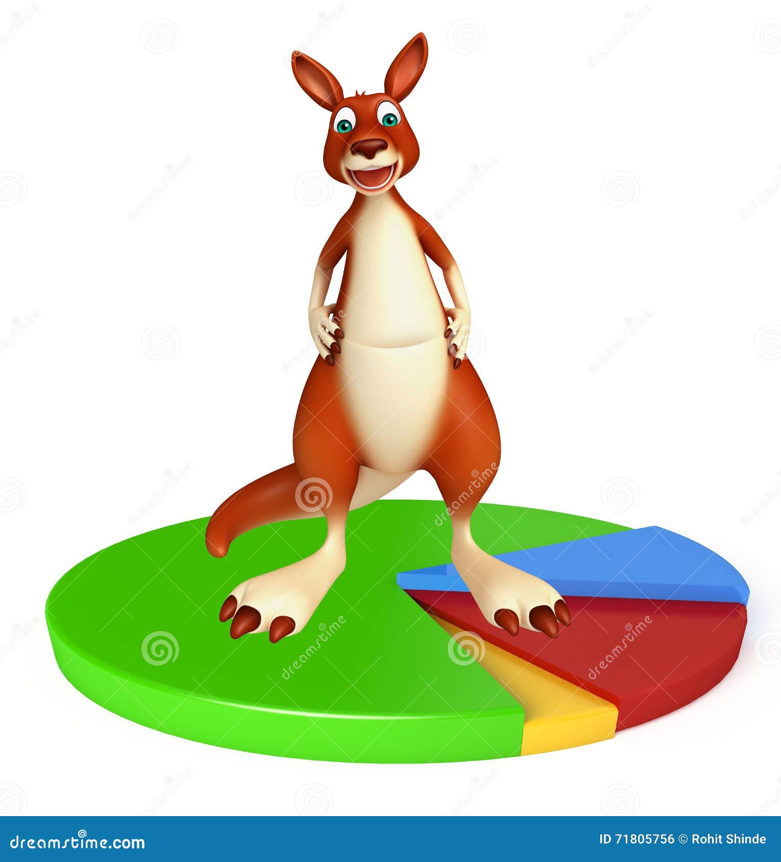 Fun Kangaroo Cartoon Character with Circle Sign Stock Illustration ...