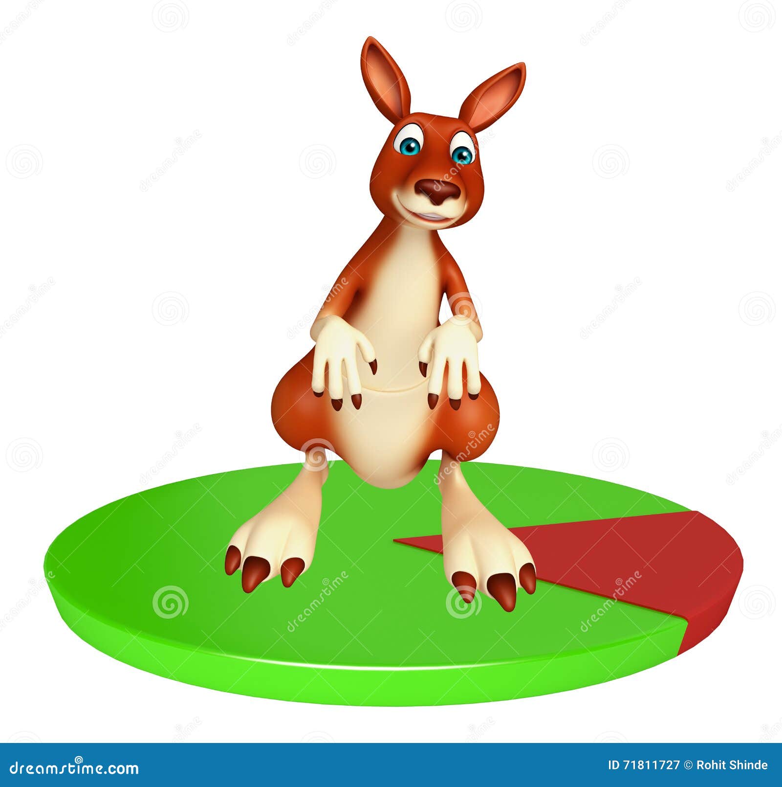 Fun Kangaroo Cartoon Character with Circle Sign Stock Illustration ...