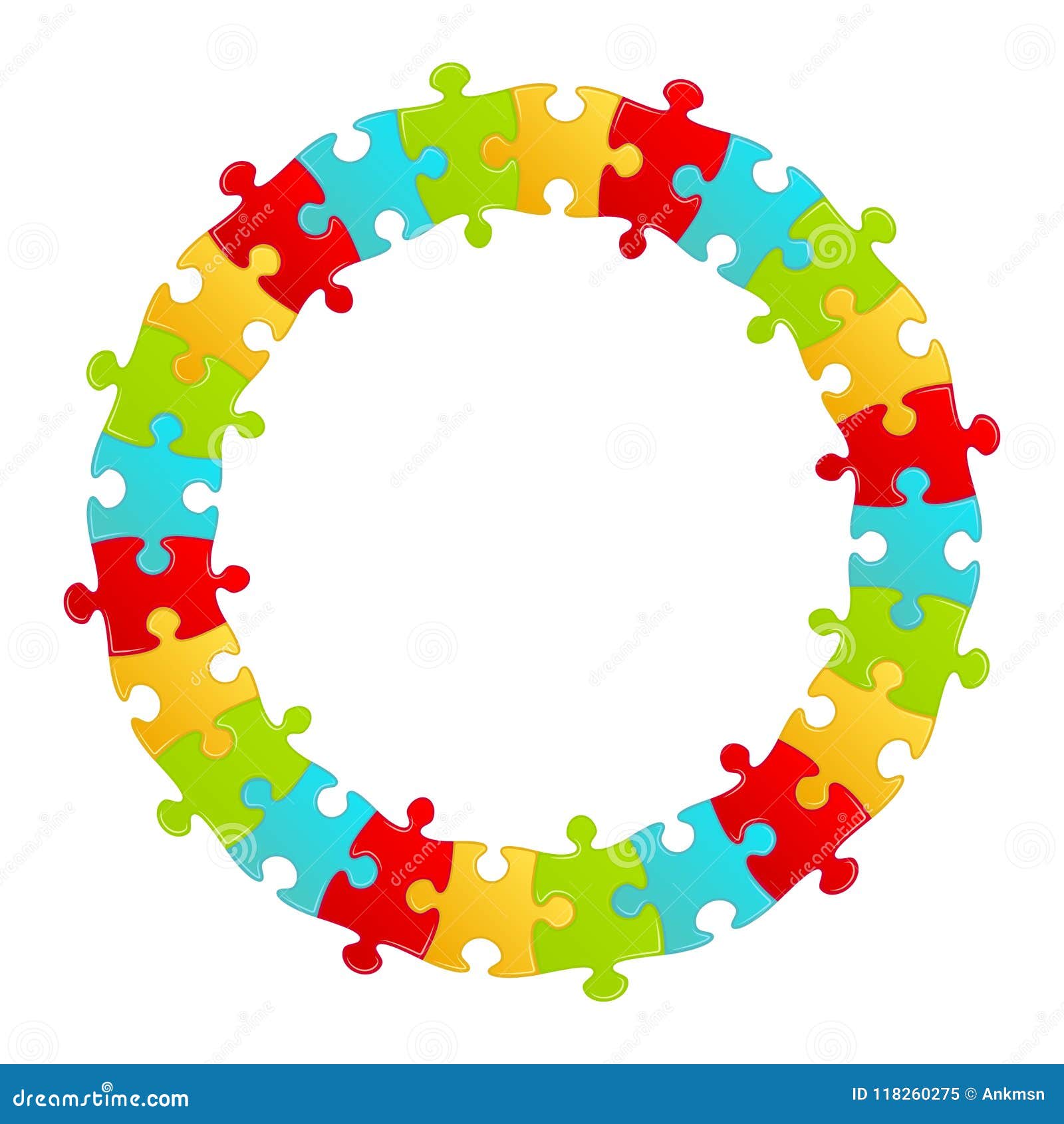 Fun Kids Puzzle Frame Round Form Stock Vector - Illustration of ...