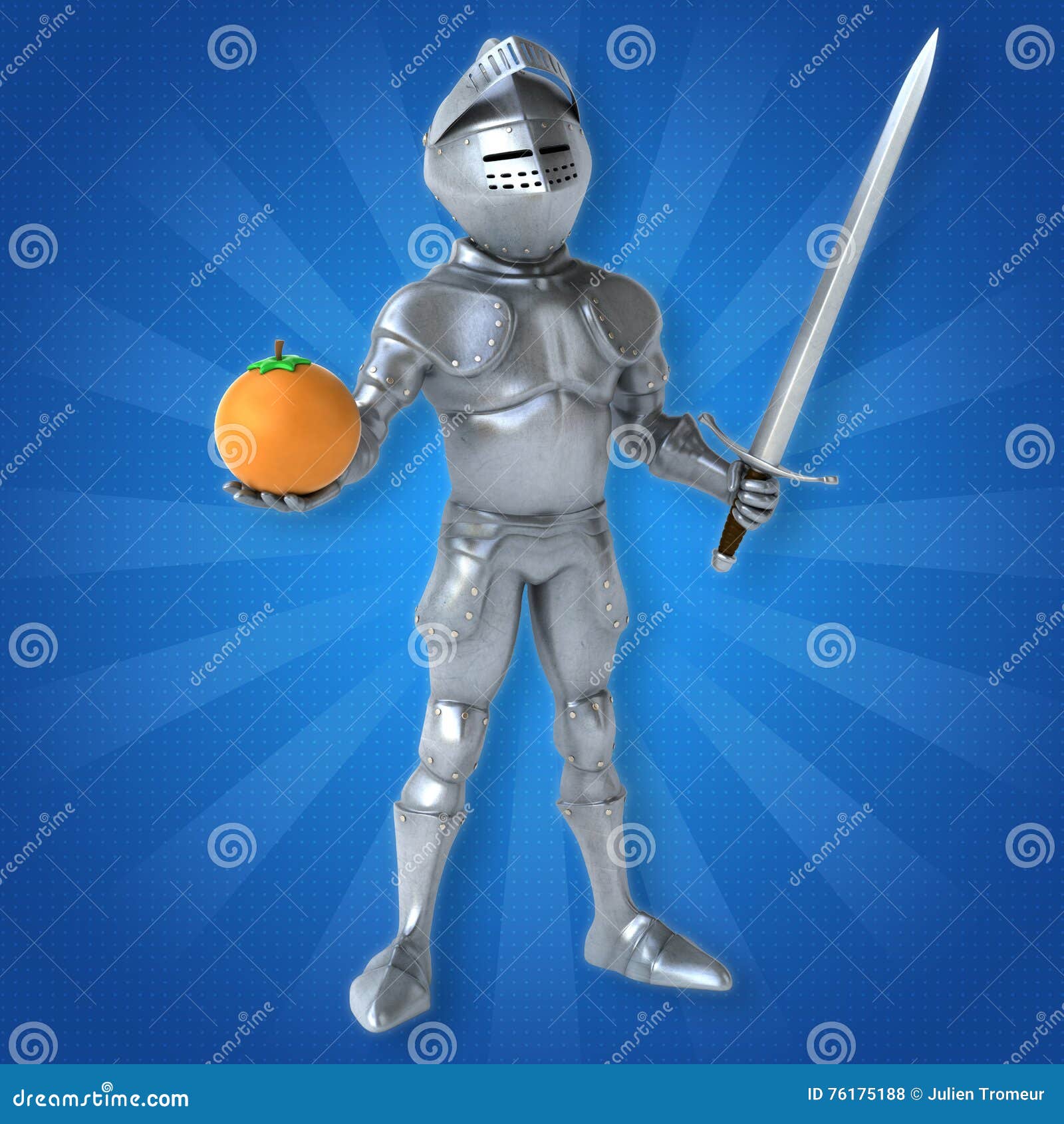 Fun knight stock illustration. Illustration of fruit - 76175188
