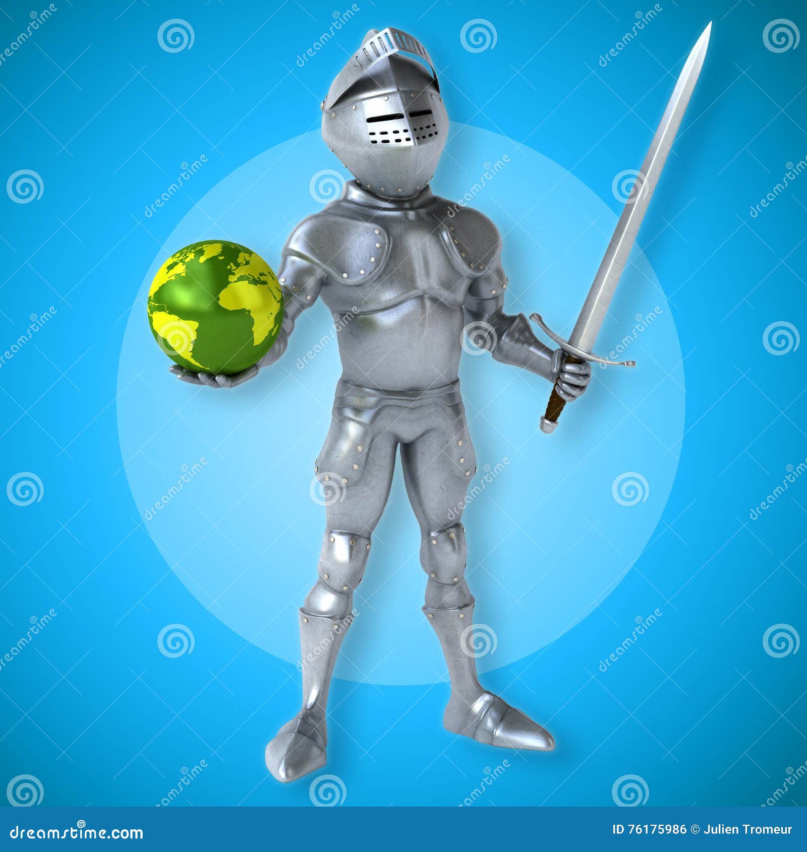 Fun knight stock illustration. Illustration of reflection - 76175986