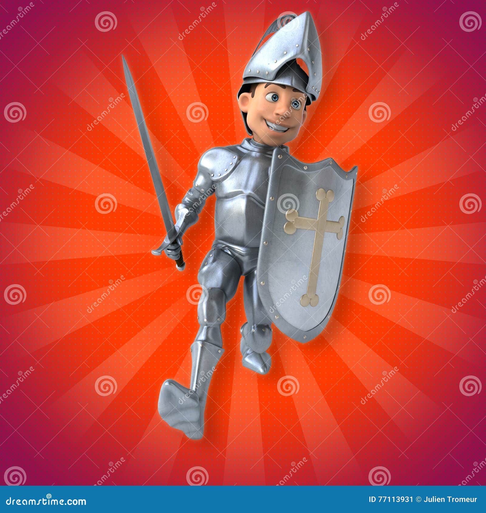 Fun knight stock illustration. Illustration of reflection - 77113931