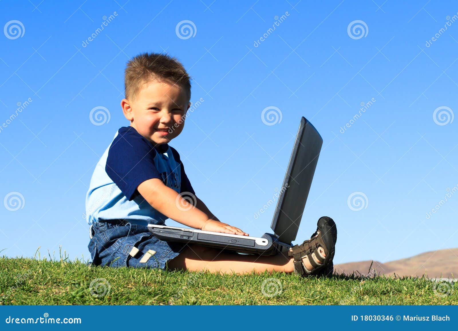Fun with laptop stock photo. Image of business, blue - 18030346