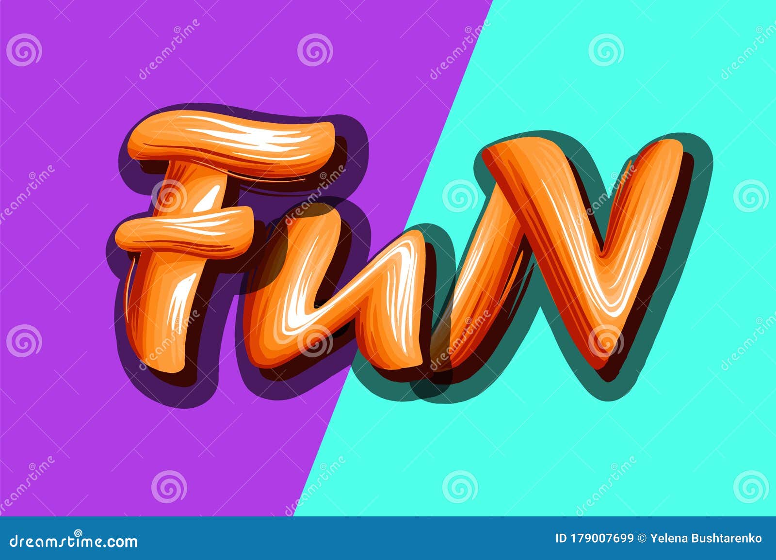 Fun Lettering on a Bright Lettering Background. Stock Illustration ...