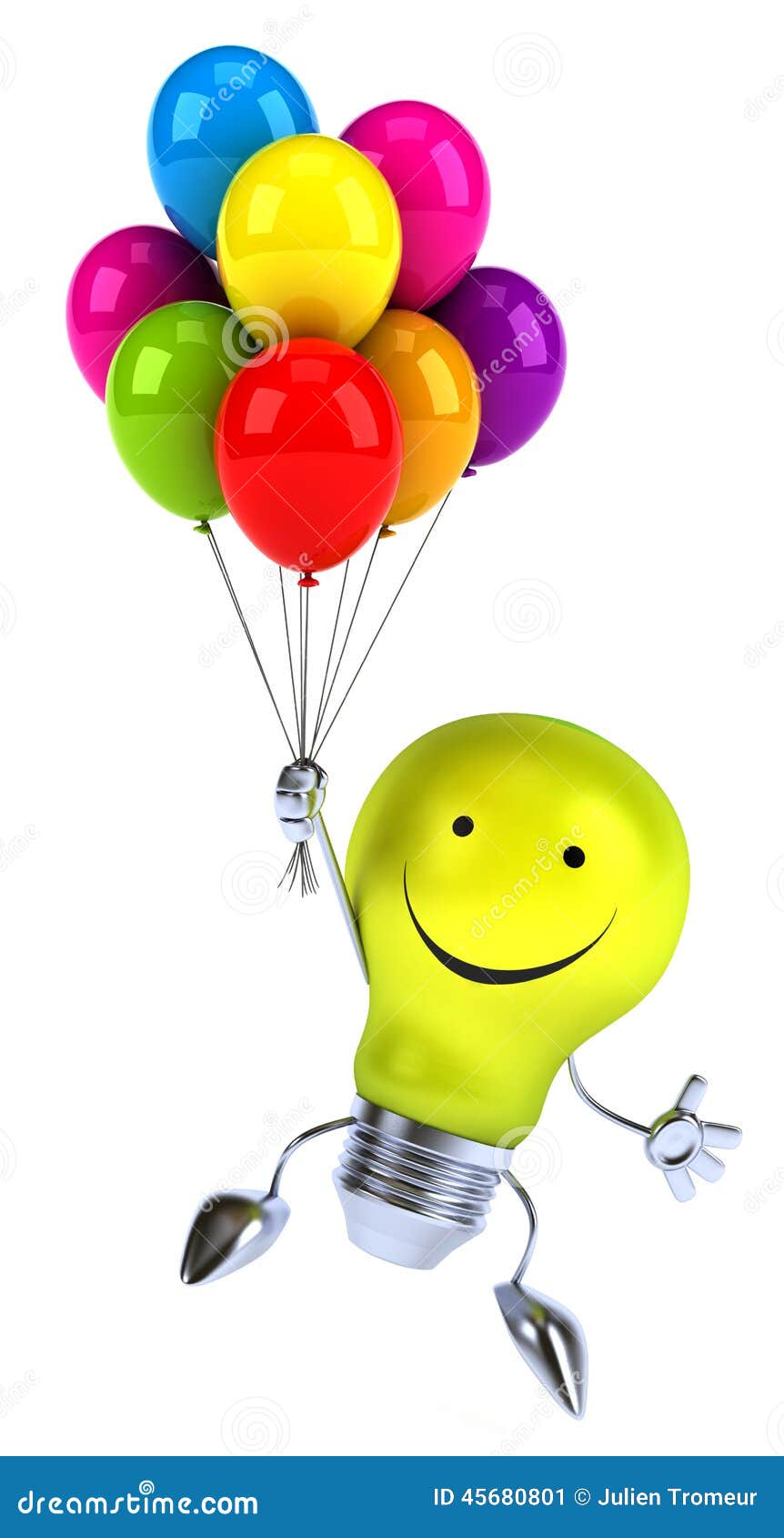 Fun light bulb stock illustration. Illustration of blue - 45680801