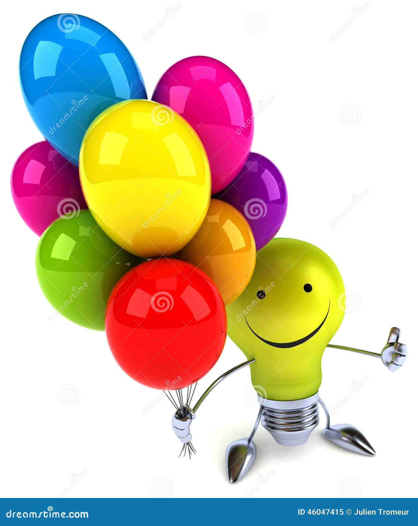 Fun light bulb stock illustration. Illustration of electricity - 46047415