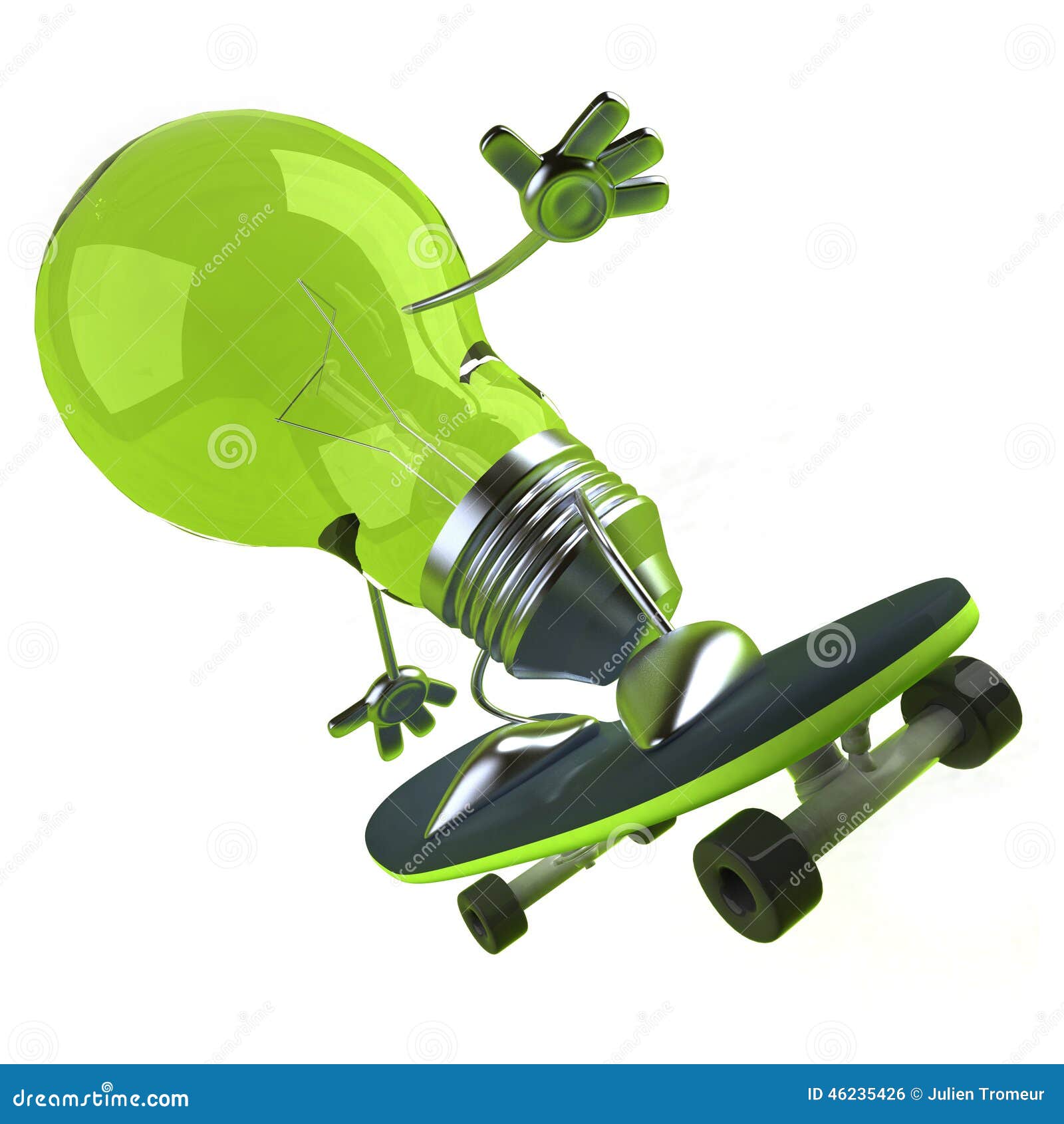 Fun light bulb stock illustration. Illustration of green - 46235426