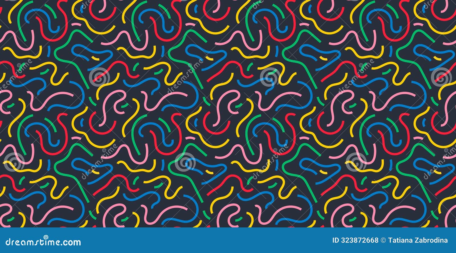 Fun Line Doodle Seamless Pattern Stock Vector - Illustration of visual ...