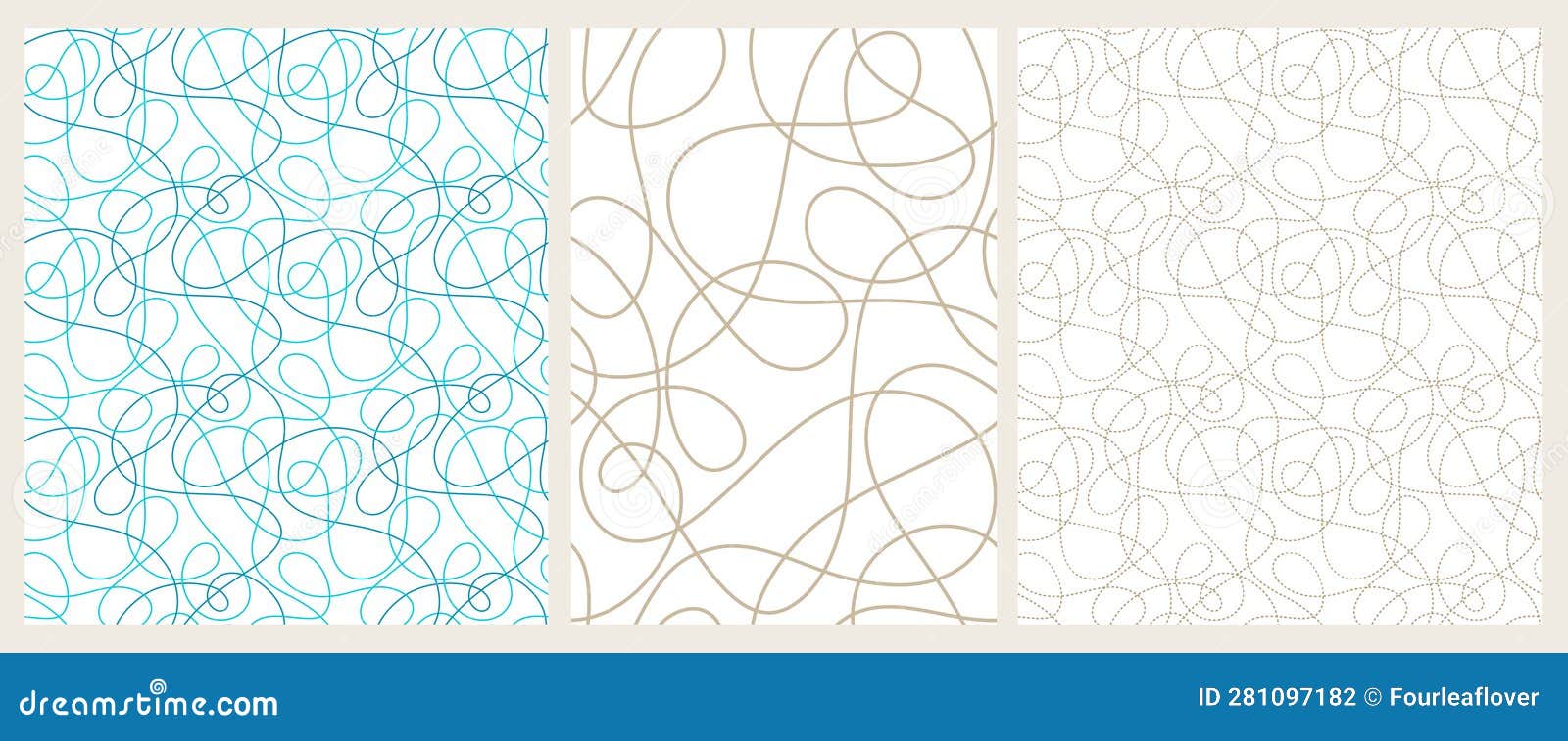 Fun Line Doodle Seamless Pattern. Creative Abstract Thin Line or Dotted ...