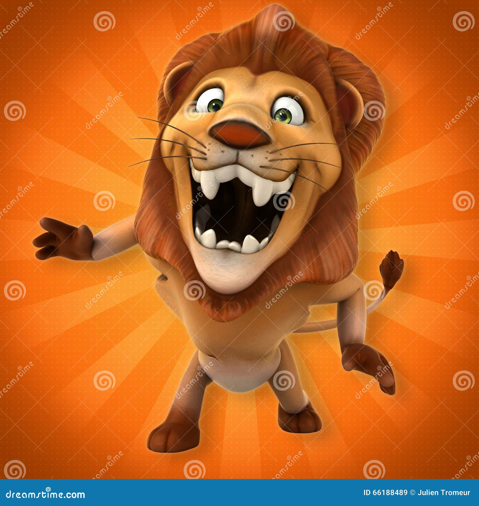 Fun lion stock illustration. Illustration of front, wildlife - 66188489