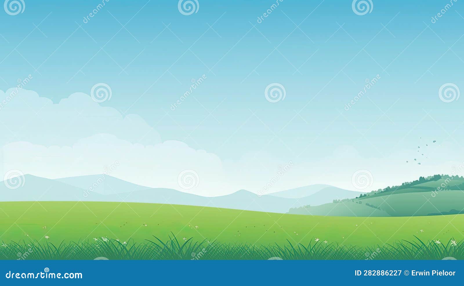 Fun and Lively Cartoon Landscape Design Stock Illustration ...