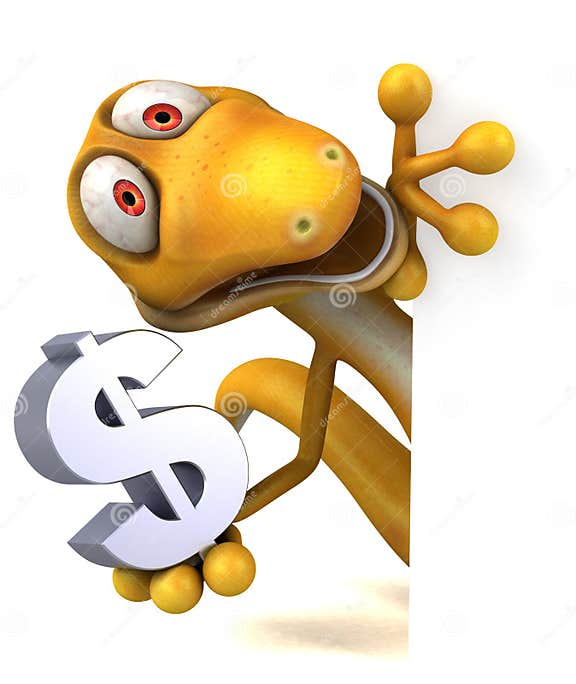 Fun lizard stock illustration. Illustration of money - 69555719
