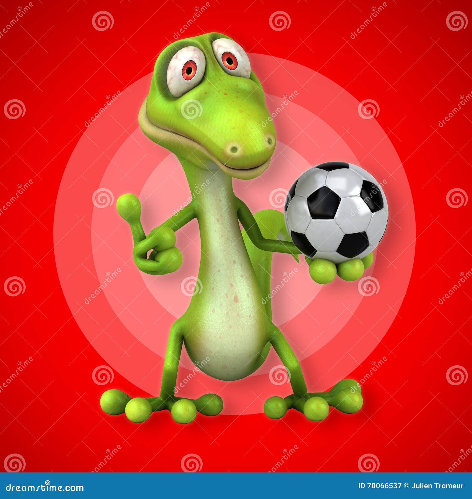 Fun lizard stock illustration. Illustration of soccer - 70066537