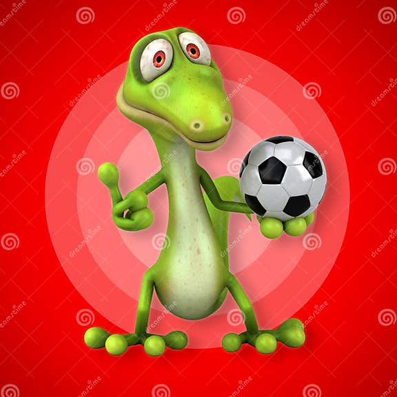 Fun lizard stock illustration. Illustration of soccer - 70066537