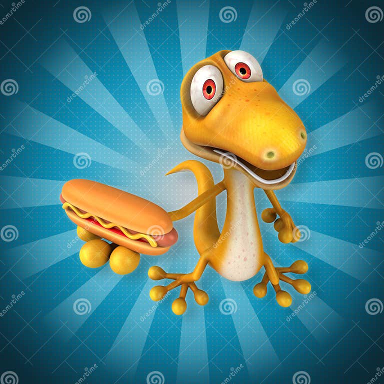 Fun lizard stock illustration. Illustration of sausage - 70066615