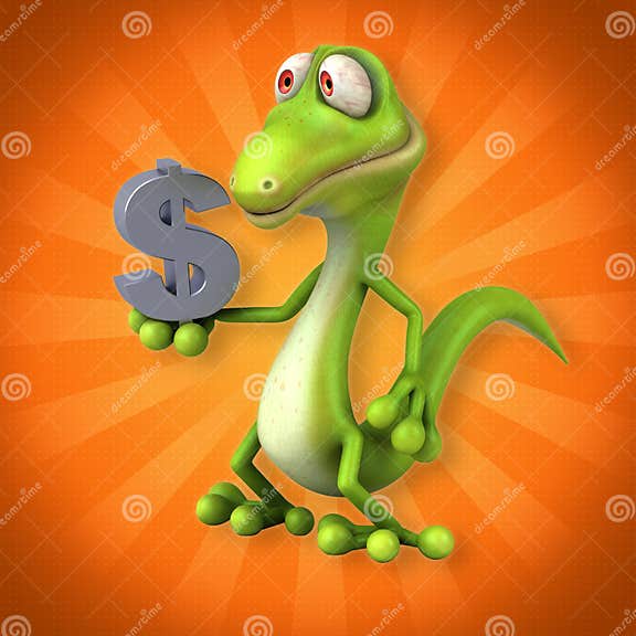 Fun lizard stock illustration. Illustration of money - 72584545