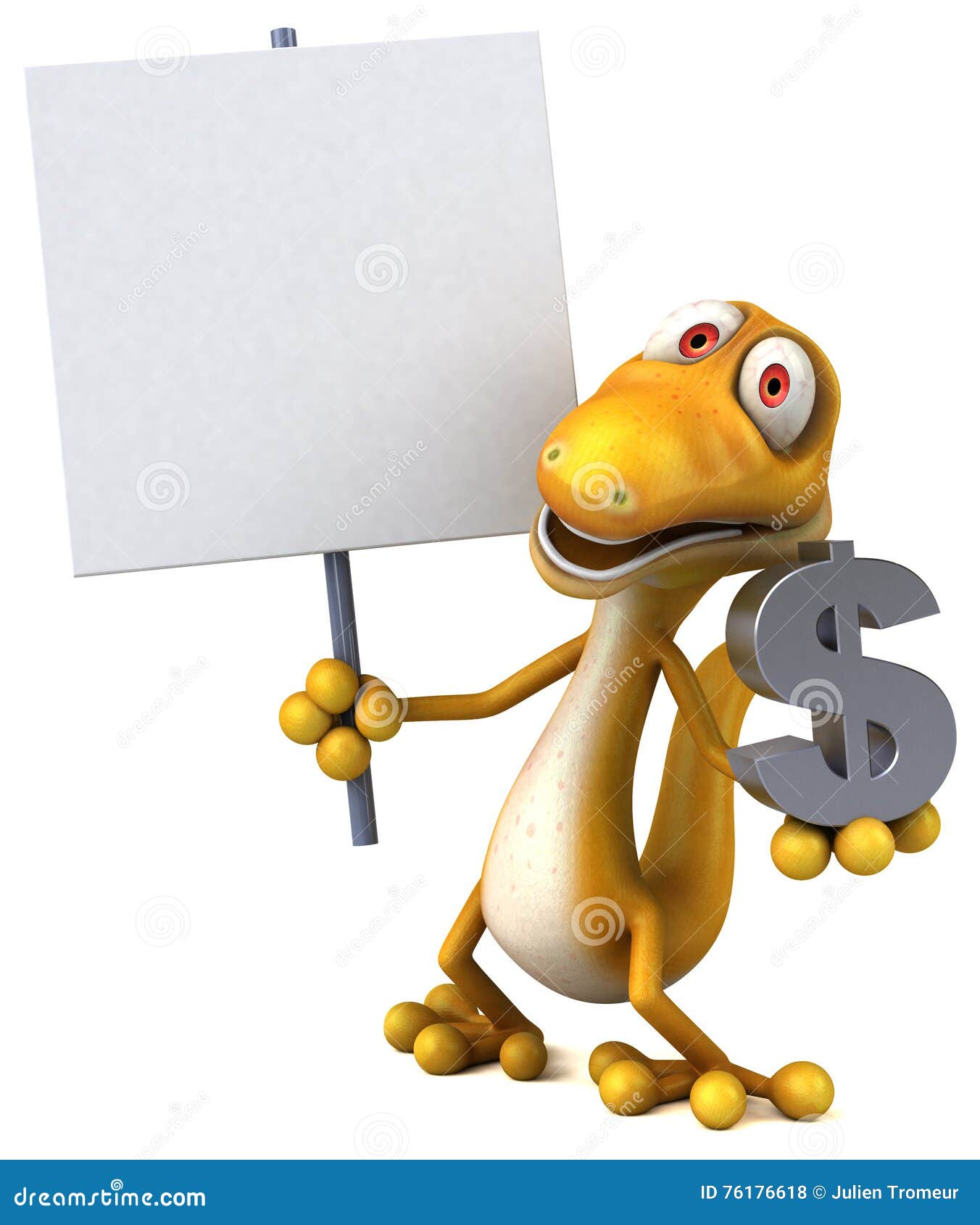 Fun lizard stock illustration. Illustration of money - 76176618