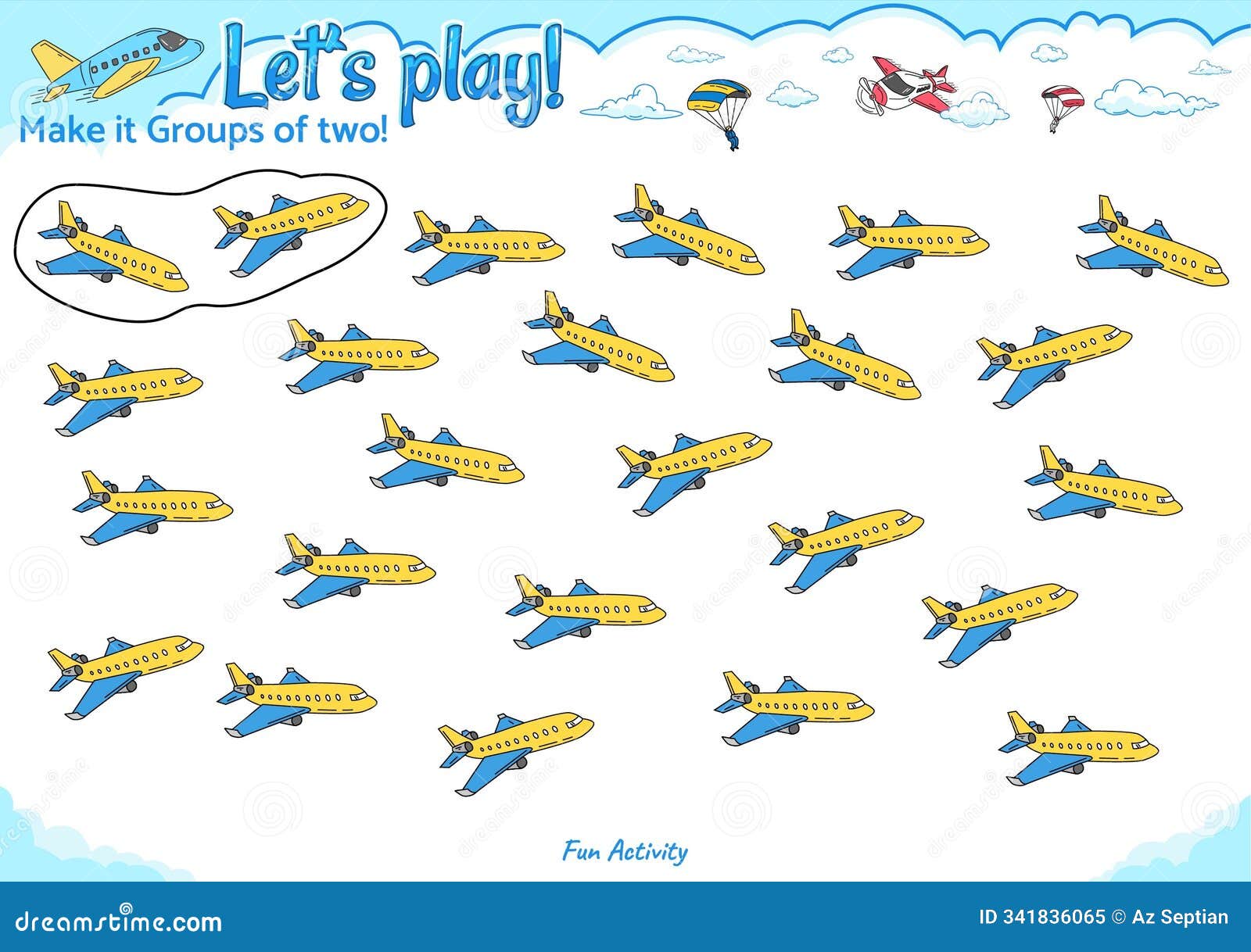 Fun Logic Game Make it Groups of Two Stock Vector - Illustration of ...