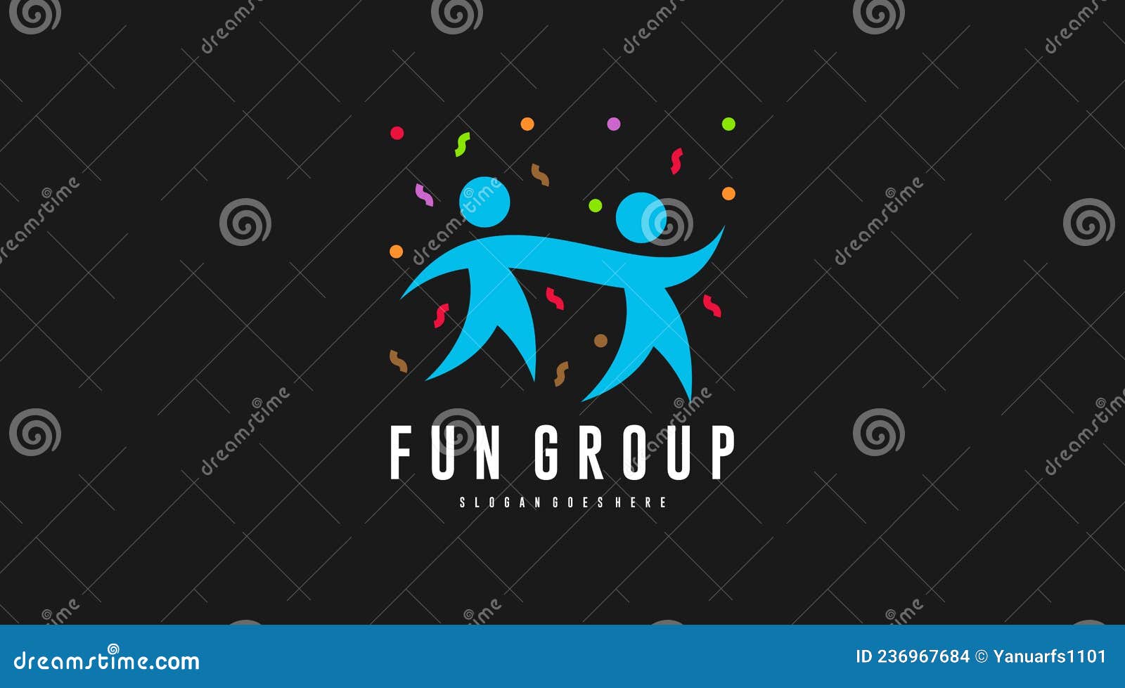 Fun Logo Concept Vector Isolated in Black Background Stock Vector ...