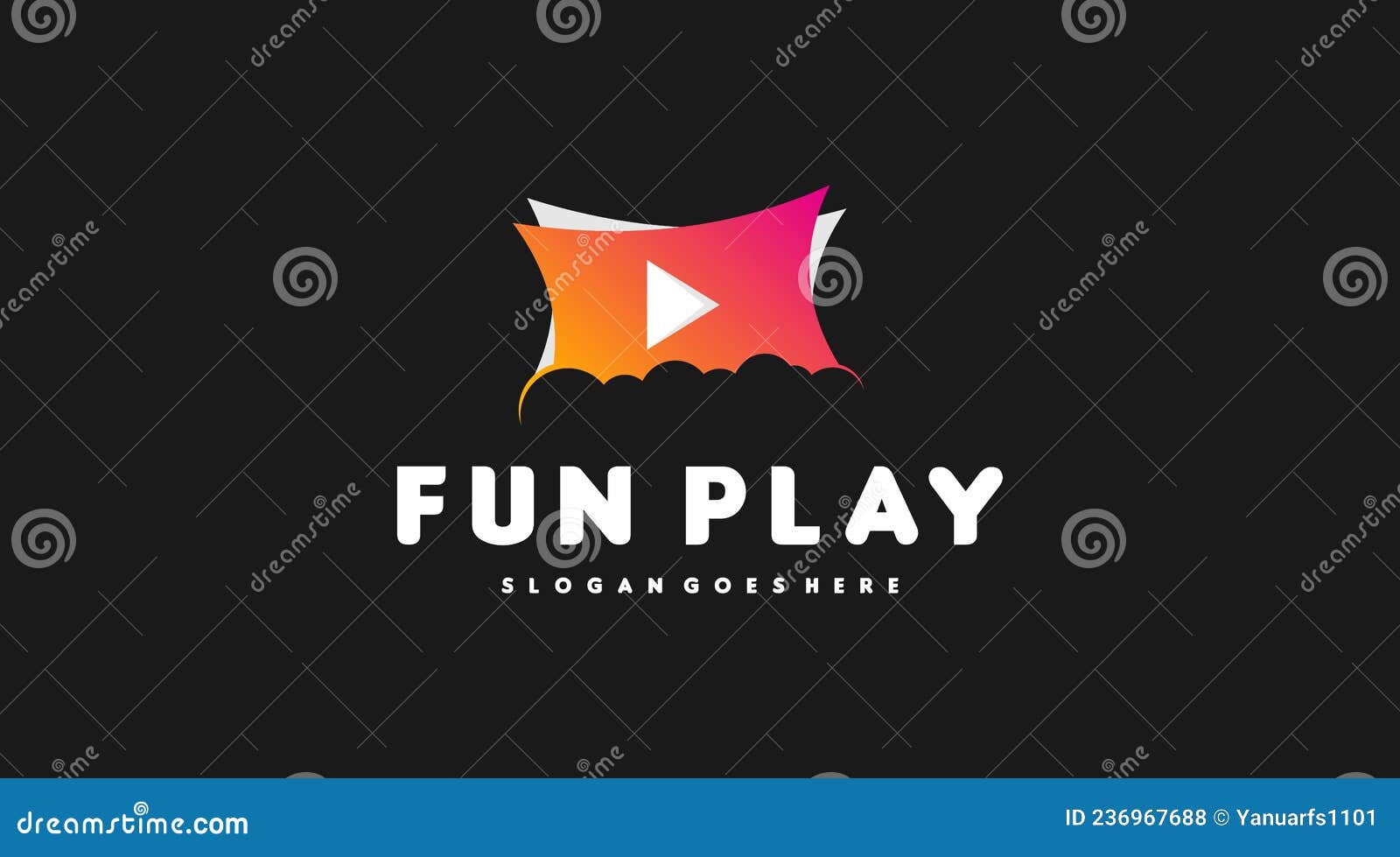 Fun Logo Concept Vector Isolated in Black Background Stock Vector ...