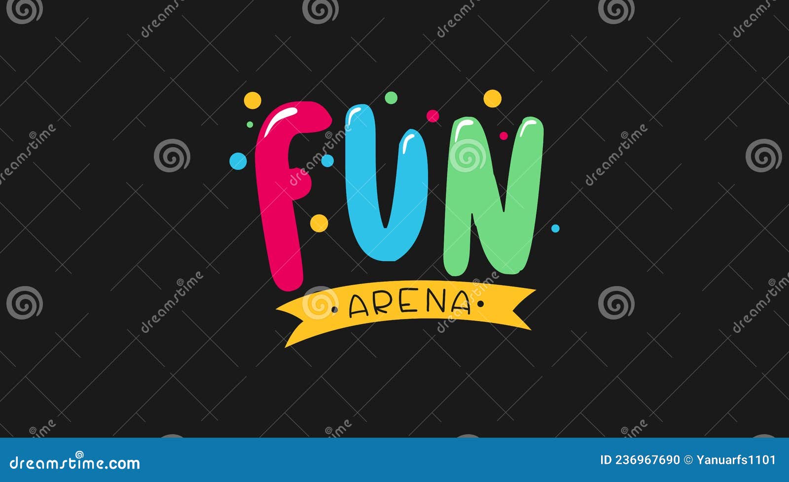 Fun Logo Concept Vector Isolated in Black Background Stock Vector ...