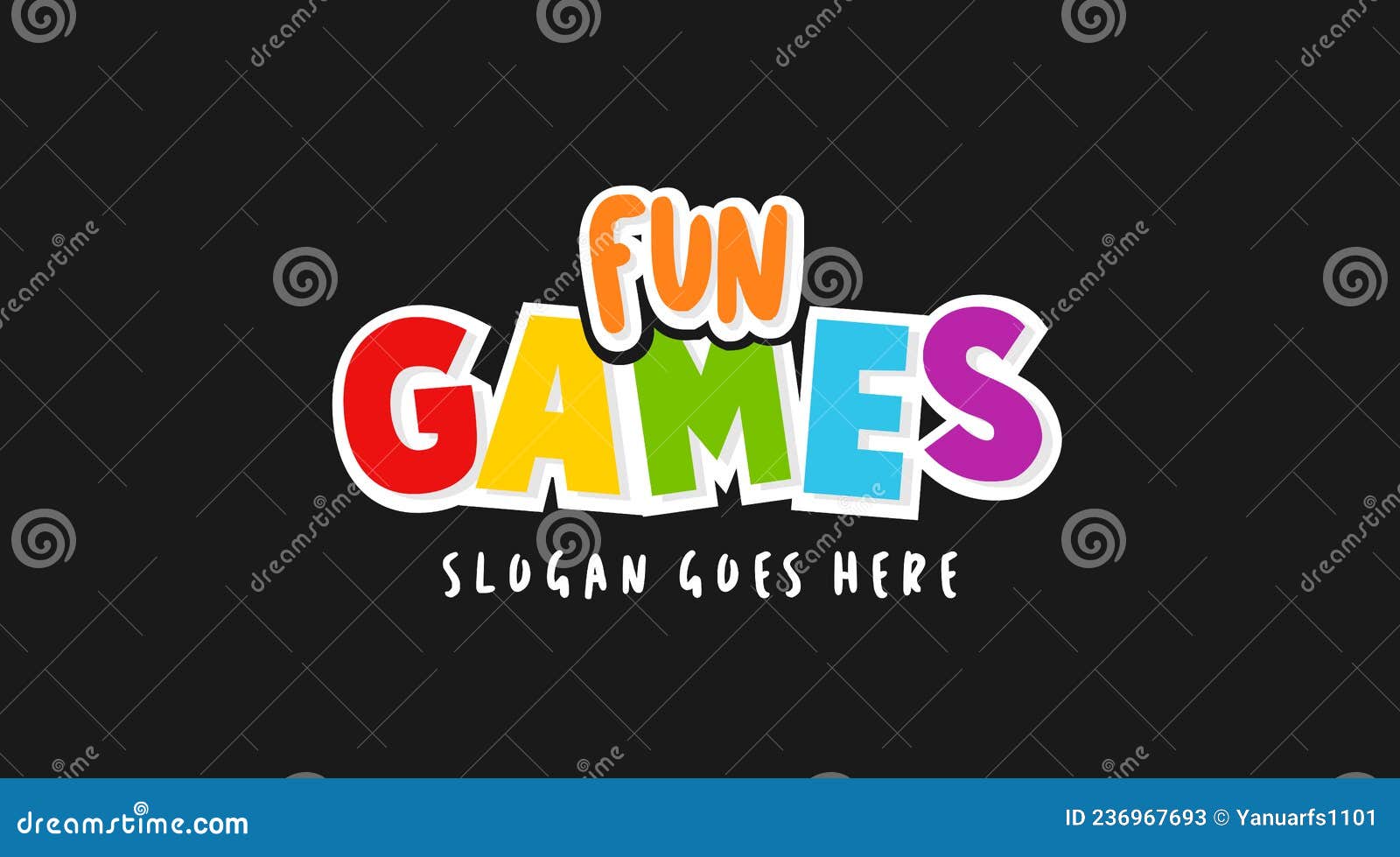Fun Logo Concept Vector Isolated in Black Background Stock Vector ...
