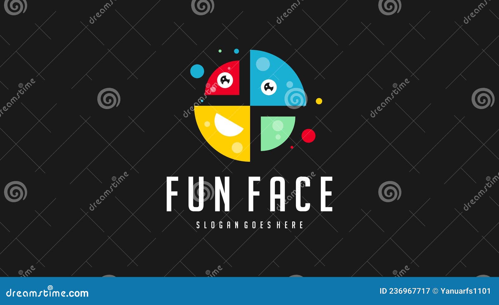 Fun Logo Concept Vector Isolated in Black Background Stock Vector ...